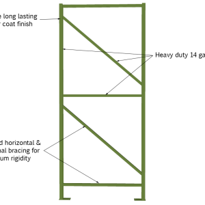 MHE Teardrop Pallet Rack Uprights 48" - 3" x 3" Column